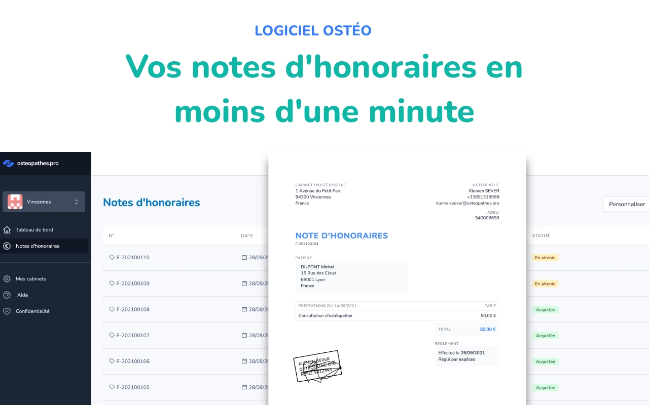 Logiciel de facturation en ligne pour ostéopathes – Simple et sécurisé ...